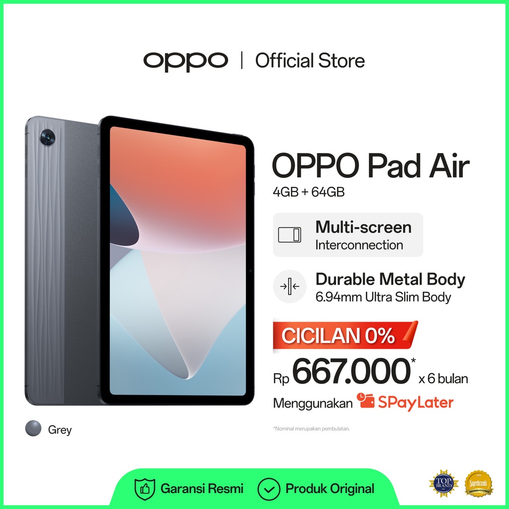 Jual OPPO Pad Air 4GB/64GB [2K HD Eye Protection Screen, Ultra Slim ...