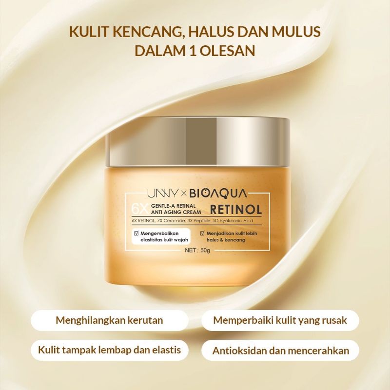 Jual BIOAQUA RETINOL 6X GENTLE-A RETINAL ANTI AGING CREAM 50gr | Shopee ...