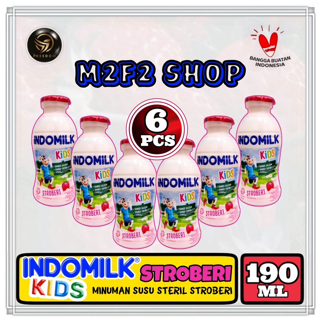 Jual Susu Indomilk Steril Botol Pet Stroberi | Strawberry - 190 ml (Kemasan 6 Pcs) | Shopee ...