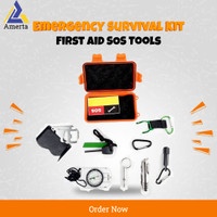 Jual Peralatan Emergency Survival Kit Multifunctional First Aid SOS Tools - Outdoor Surfival Box ...