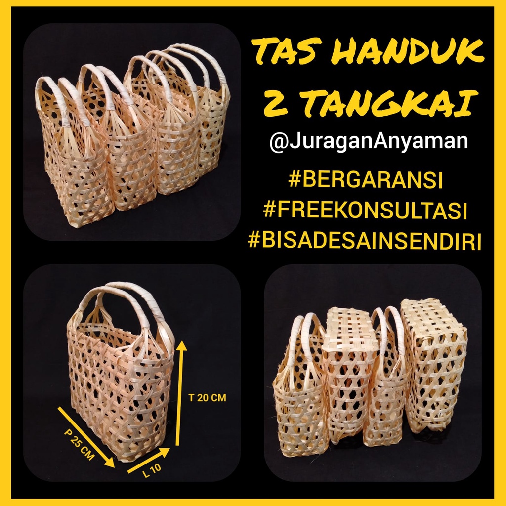 Jual TAS ANYAM BAMBU 2 TANGKAI 25X10X20 - TAS SOUVENIR - TAS HIJAB ...