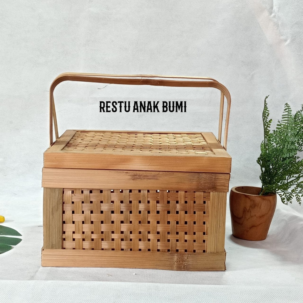 Jual (A064) Kranjang Box Bambu 24x24cm | hantaran | nikahan | seserahan ...