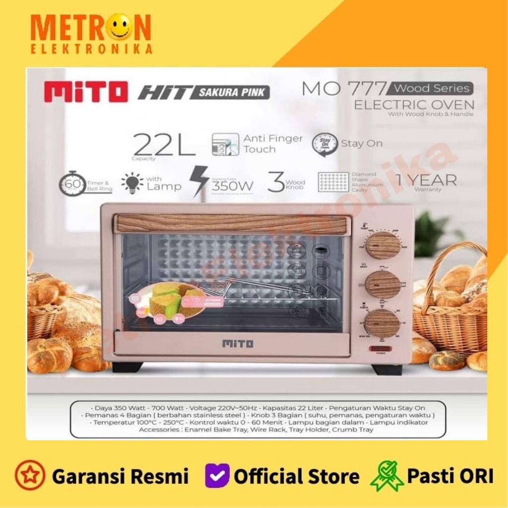 Jual MITO MO 777 PINK - WOOD SERIES - ELECTRIC OVEN 22L 350WATT ...