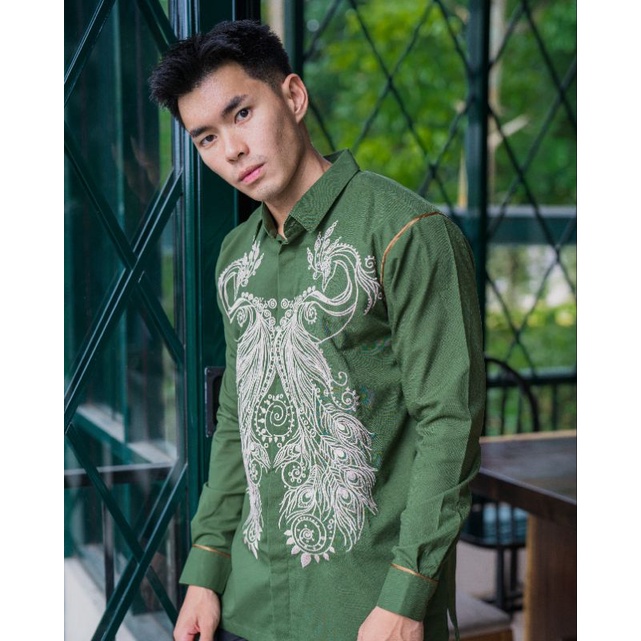 Jual Kemeja Bordir Pria NUC.ID Gandabayu 01 (Army) | Shopee Indonesia