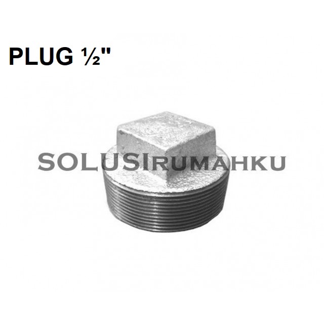 Jual Plug Galvanis 1/2" Tutup Kran Air Drat Luar Ujung Besi 1/2 ...