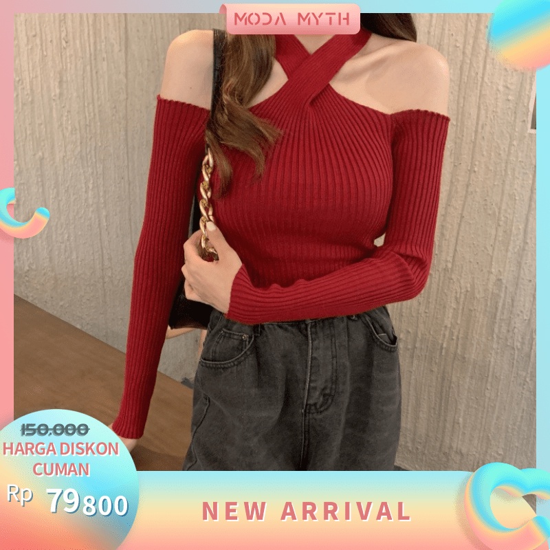 Jual MODAMYTH BAJU ATASAN WANITA FASHION KNIT TOP PREMIUM WOMEN KOREAN SYTLE | Shopee Indonesia