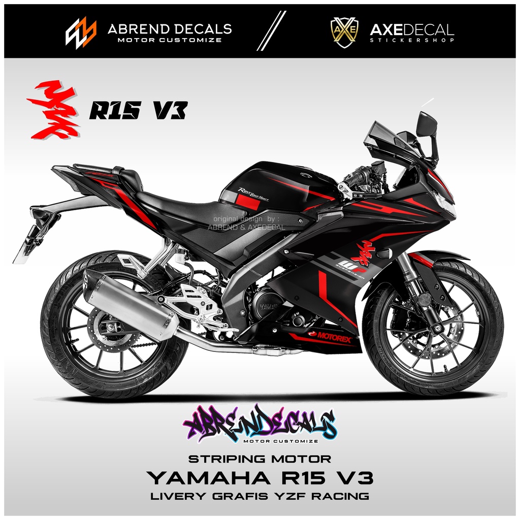 Jual STRIPING YAMAHA R15 V3 GRAFIS YZF RACING / STIKER MOTOR R15 V3 ...