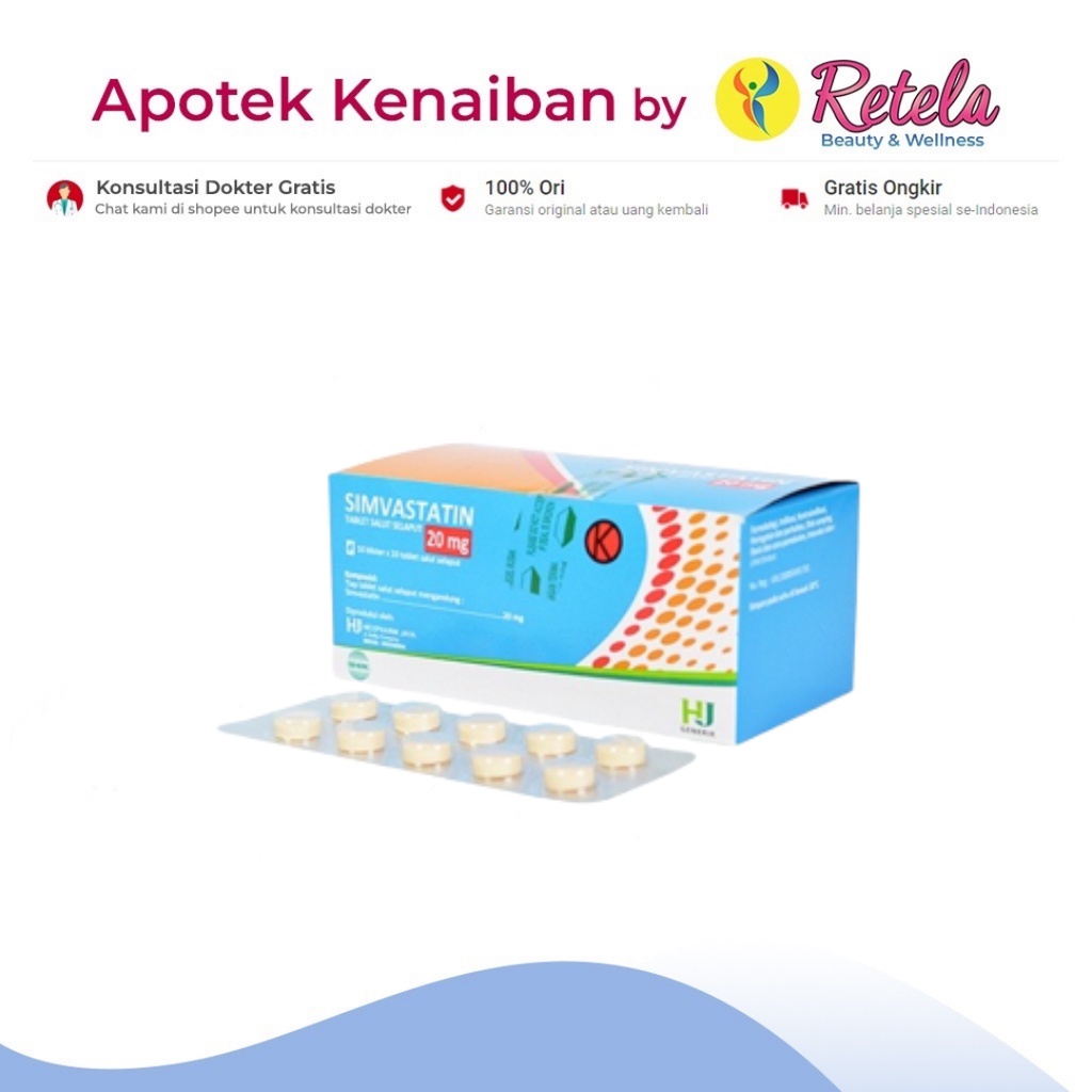 Jual SIMVASTATIN 20 MG 1 STRIP 10 TABLET HEXPHARM | Shopee Indonesia