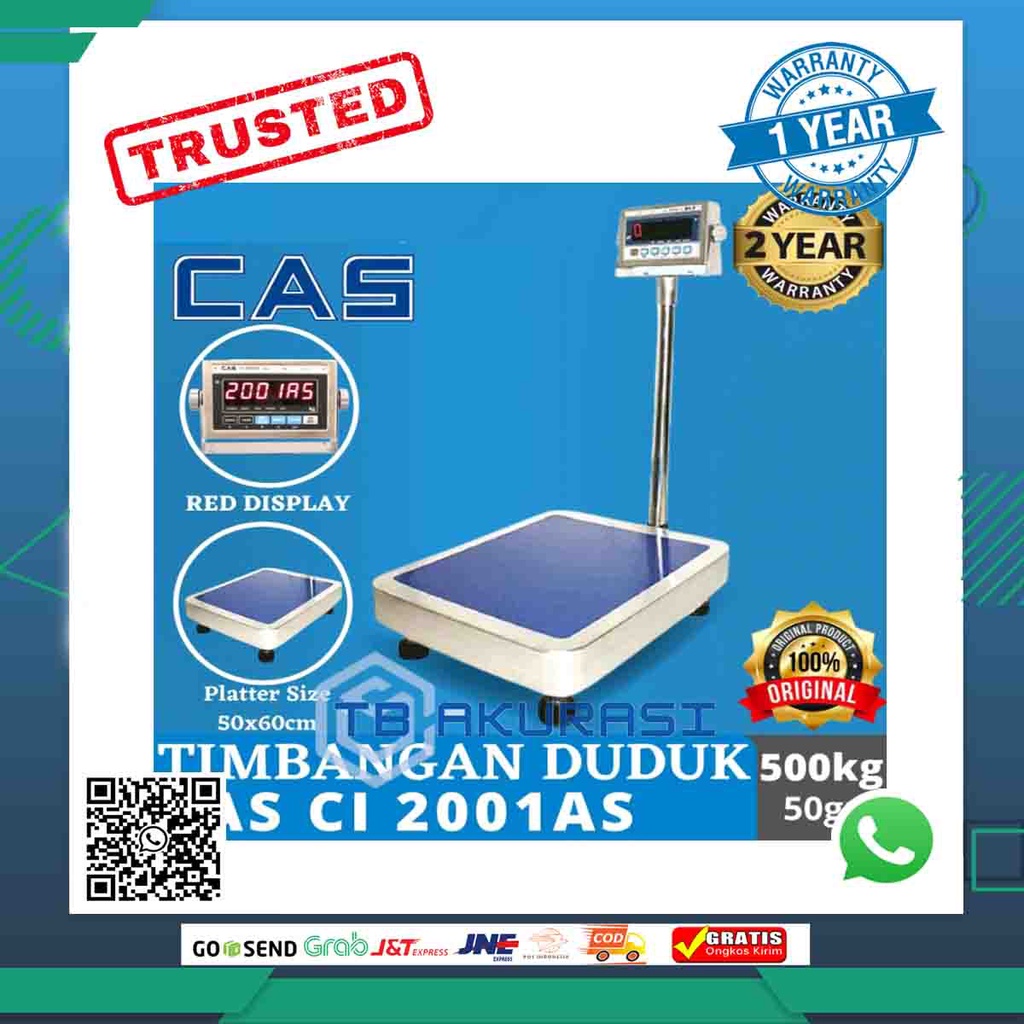 Jual TIMBANGAN DUDUK CAS 2001AS 500KG/ TIMBANGAN BARANG/ TIMBANGAN ...