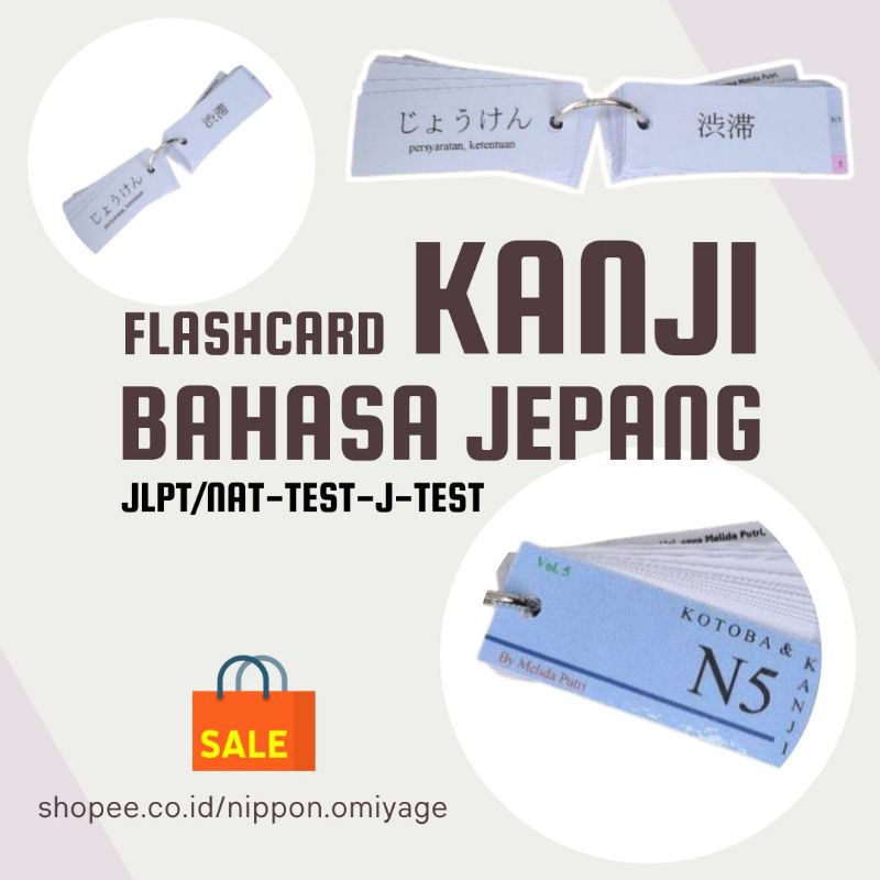 Jual Flash Card Kanji JLPT N5 Bahasa Jepang Praktis Vol 1-5 | Shopee Indonesia