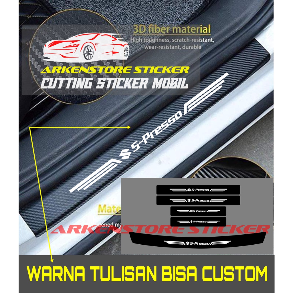 Jual sticker sill plate 5pcs carbon 3d mobil s-presso sticker karbon 3d ...