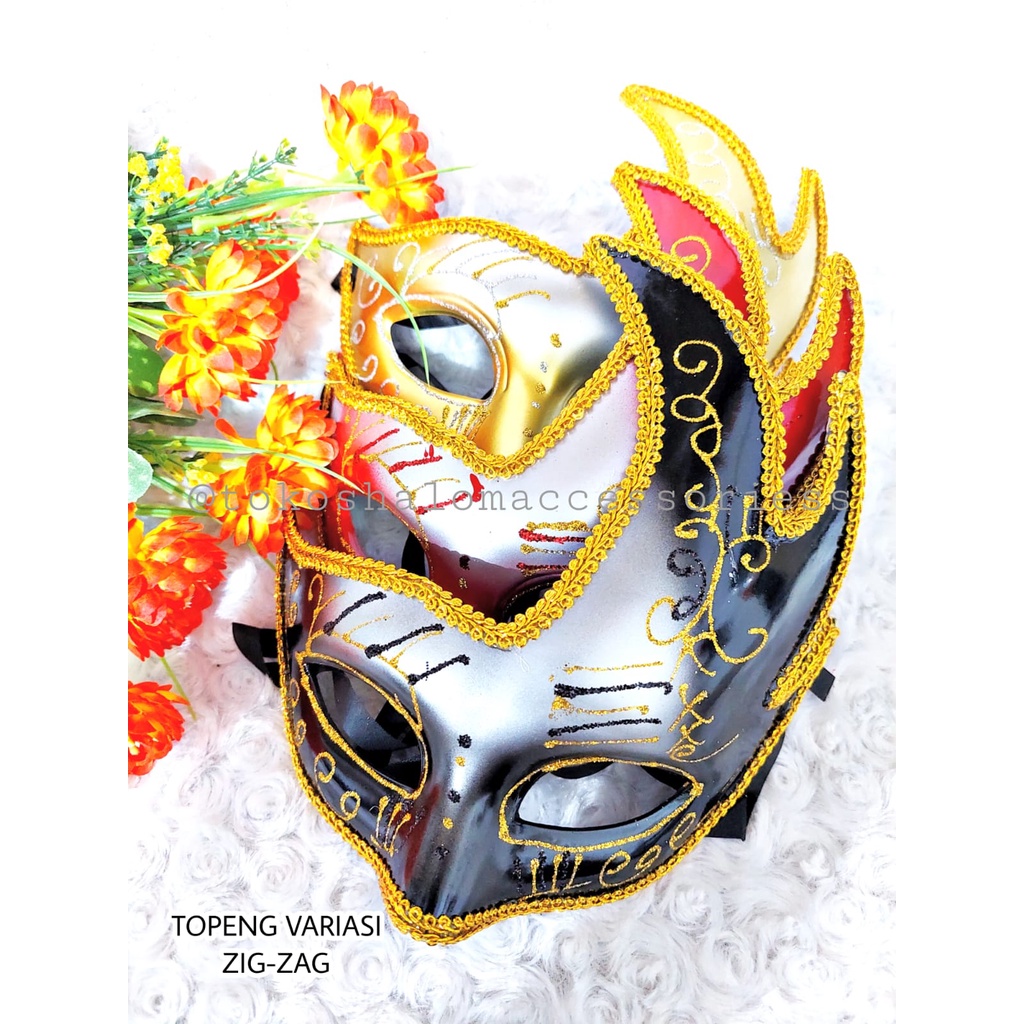 Jual Topeng varian zig-zag/Topeng Pesta Party Mask Topeng Pria / Topeng ...