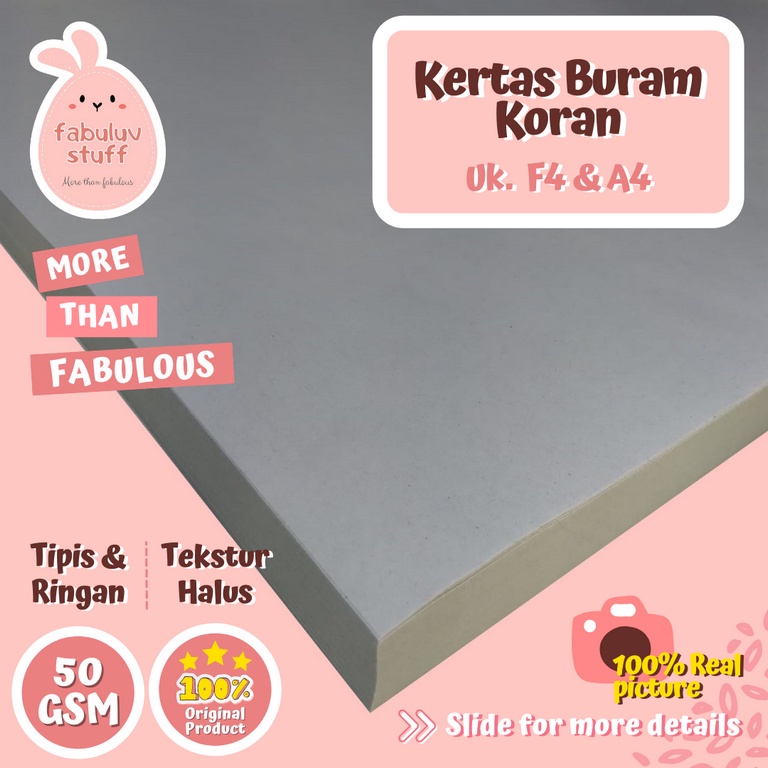 Jual Kertas Buram Koran 50 gsm F4 A4 Buat Bagus bos original terbaik ...