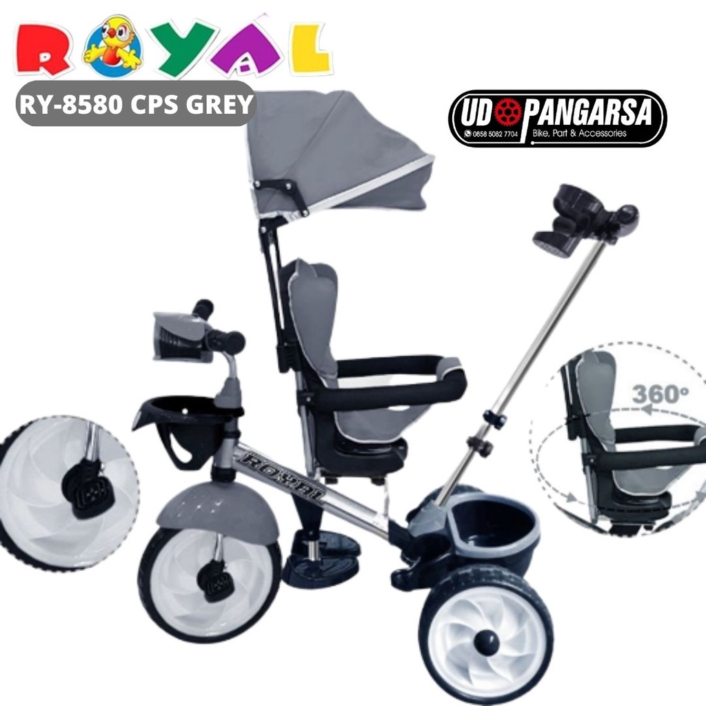 Jual SEPEDA ANAK RODA TIGA 3 STROLLER RY 8580 CPS CANOPY MUSIK DORONG ...
