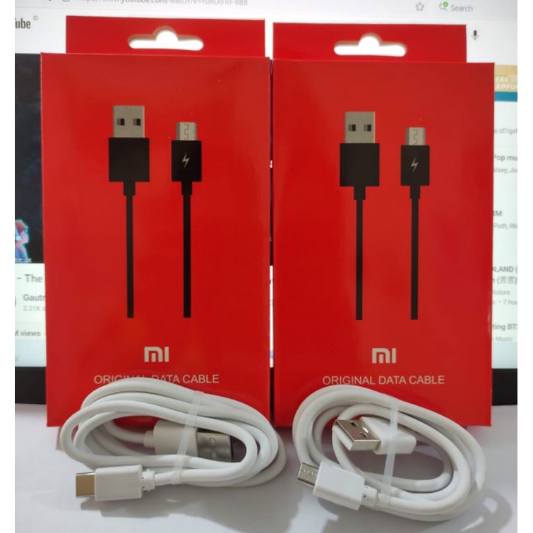 Jual KABEL DATA ORIGINAL XIOMI MICRO USB/TYPE C | Shopee Indonesia