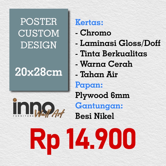 Jual Cetak custom poster / cetak foto / poster papan / hiasan dinding ...