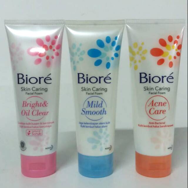 Jual Biore Skin Caring Facial Foam Acne Care | Bright & Oil Clear ...