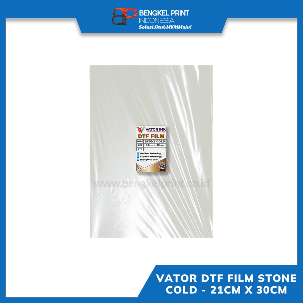 Jual PET FILM DTF VATOR STONE COLD 21CM x 30CM | 1 LEMBAR | EASY PEEL | PET FILM DTF VATOR ...