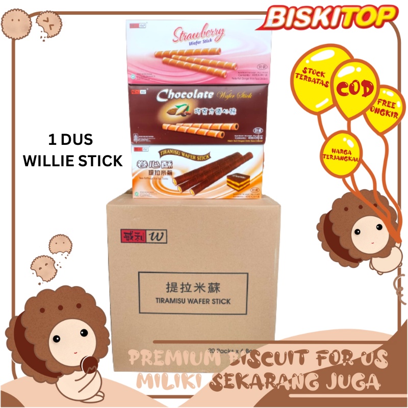 Jual BISKITOP - WILLIE WAFER STICK 5KG (1 DUS) Biskuit Kue Kering Anak ...