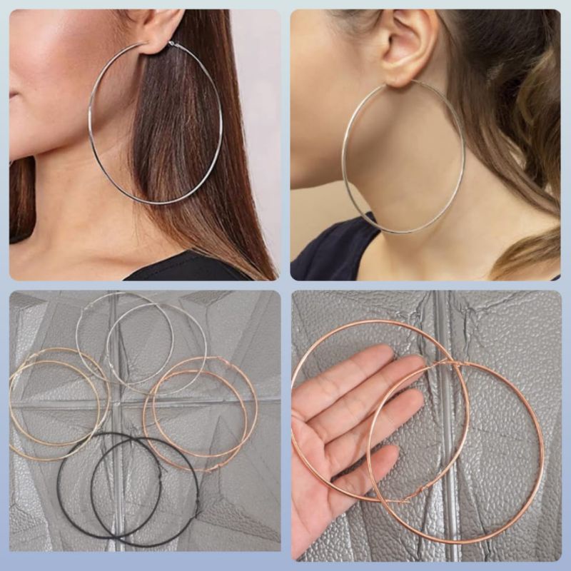 Jual ANTING BULAT BESAR HOOPS ANTING HIJAB PESTA BOHEMIAN BIGSIZE JUMBO ...