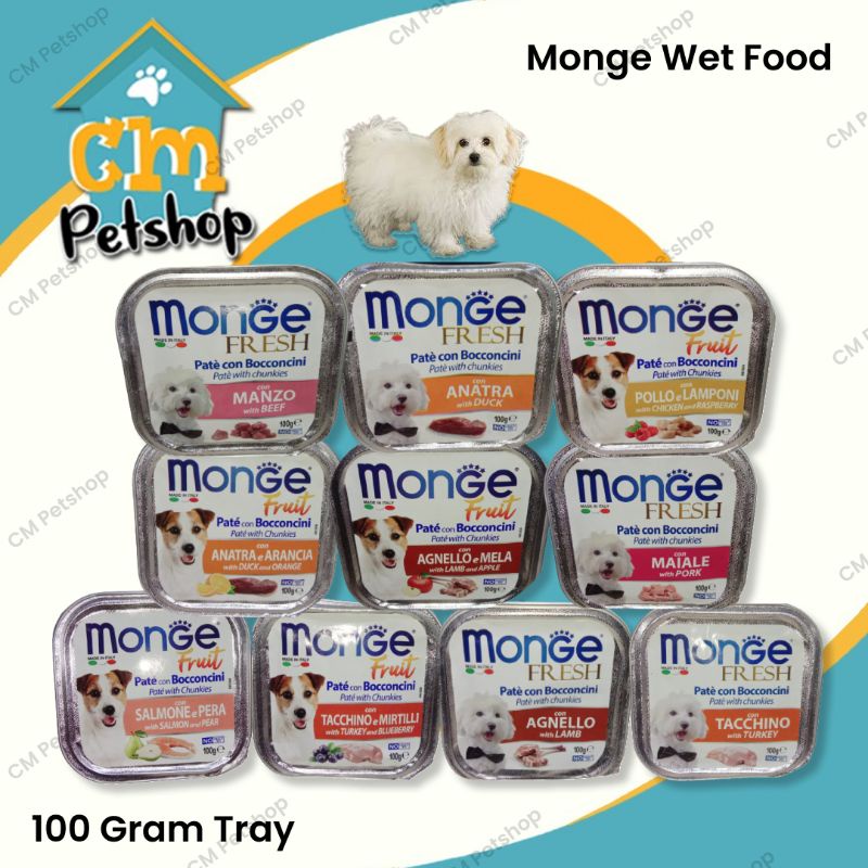Jual Makanan Anjing Monge Wet Food Tray 100 Gram Dog Food | Shopee ...