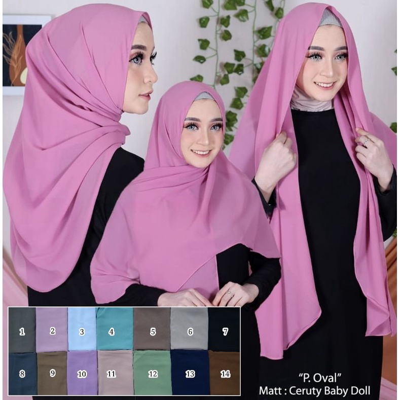 Jual PASHMINA OVAL PASMINA CURVE CERUTY BABY DOLL PREMIUM JILBAB HIJAB NEW | Shopee Indonesia