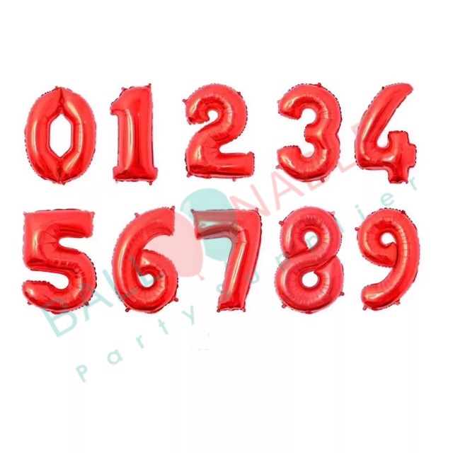 Jual Balon Foil Angka Merah 80cm | Shopee Indonesia