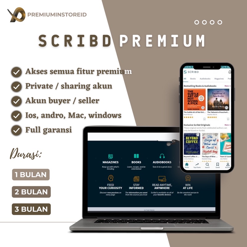 Jual SCRIBD PREMIUM 1 BULAN & LIFETIME | Shopee Indonesia