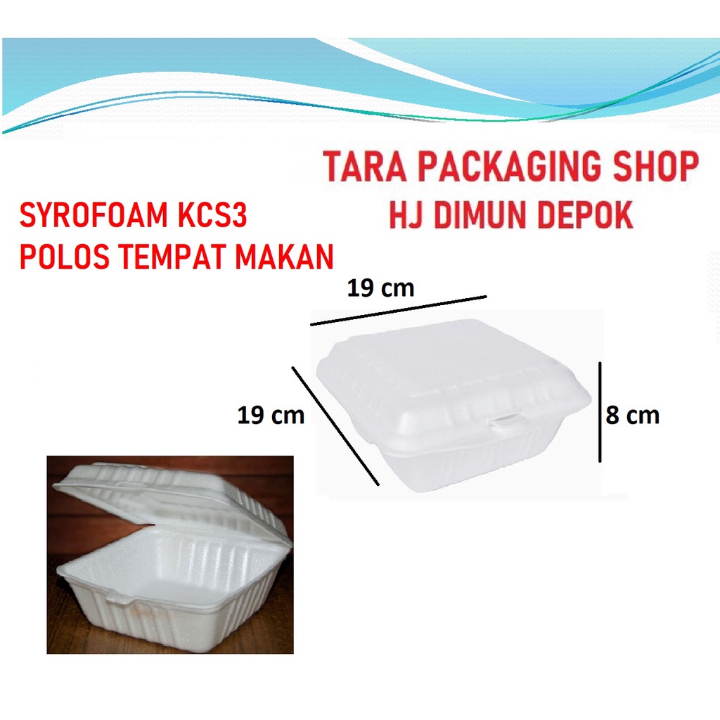 Jual Sterofoam KCS3 Box Nasi Polos Tanpa Sekat isi 10 | Shopee Indonesia