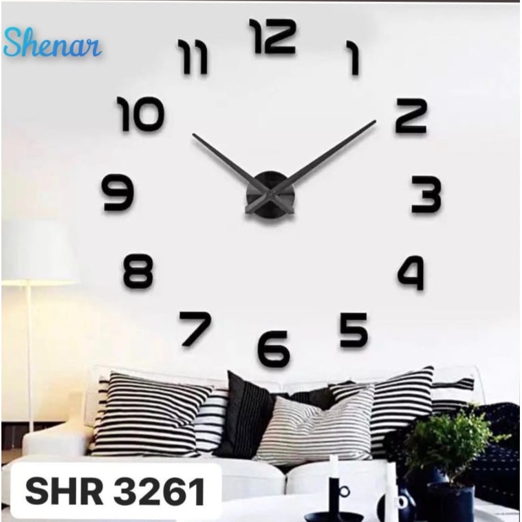 Jual SHENAR JAM DINDING DIY 3D / JAM TEMPEL DINDING UKURAN BESAR ...