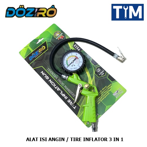 Jual DOZIRO Alat Isi Angin / Alat Ukur Tekanan Angin / Tire Inflator 3 in 1 | Shopee Indonesia