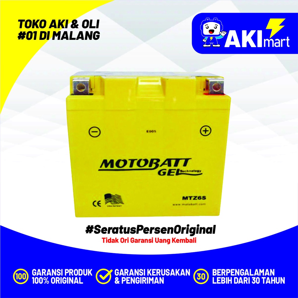Jual AKI MOTOR MOTOBATT MTX5AL ACCU SUPRA 100 SERIES, HONDA SUPRA FIT ...