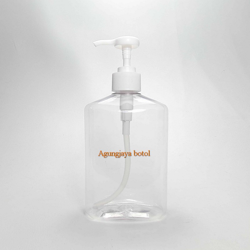 Jual Botol Pet 500 ml Aquabliss Kotak Natural Tutup Pump Lotion / Botol Pet / Botol Kosmetik ...