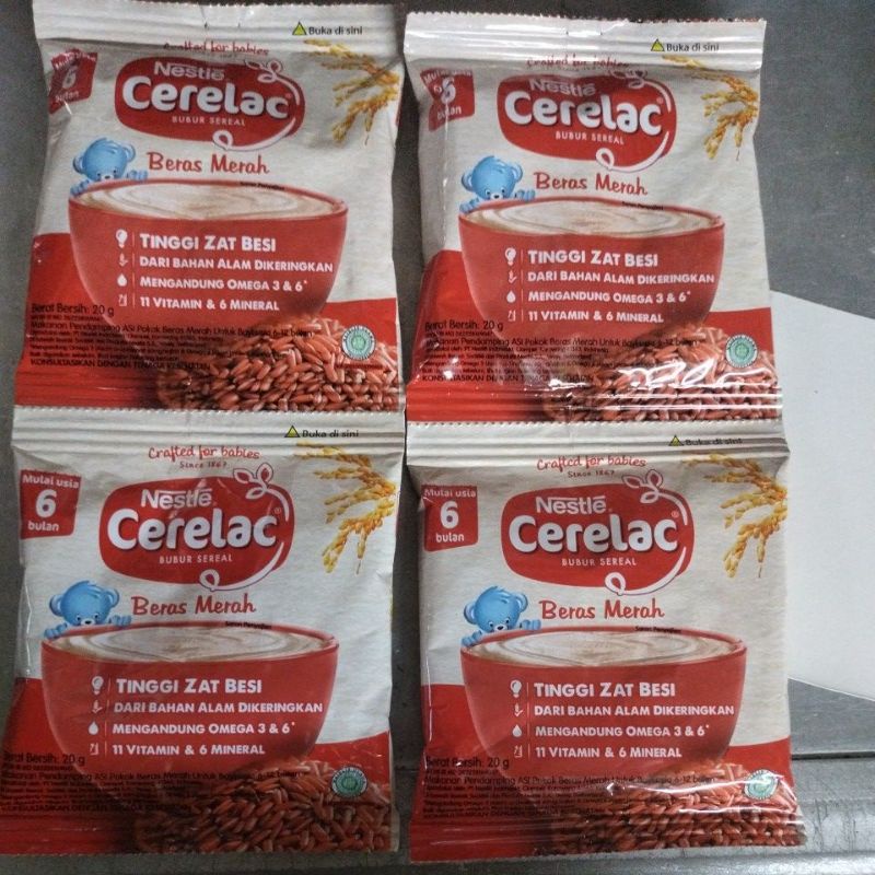 Jual NESTLE CERELAC BUBUR SEREAL RASA BERAS MERAH 1 RENCENG (20 GRAM @8 ...