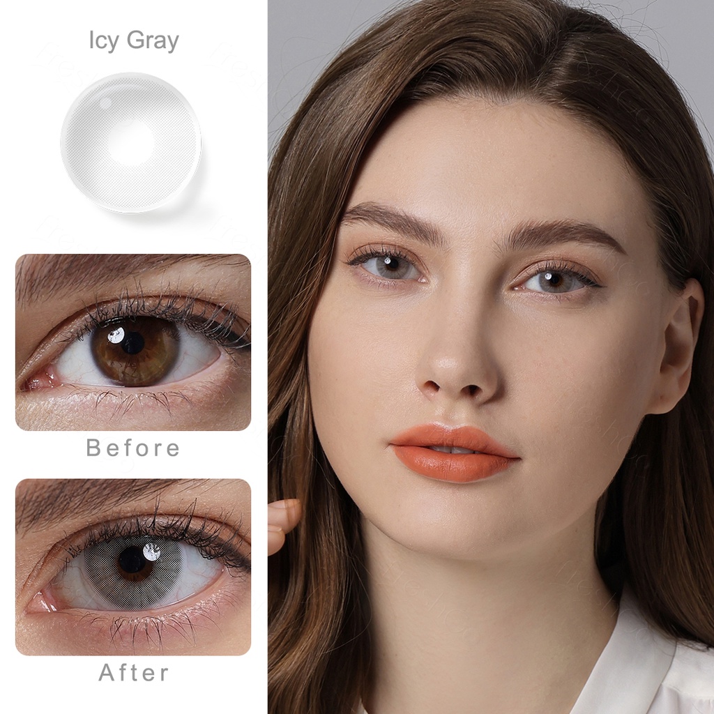 Jual Softlens Minus 0.00/-8.00 Icy gray Ochre lensa kontak 14.2mm ...