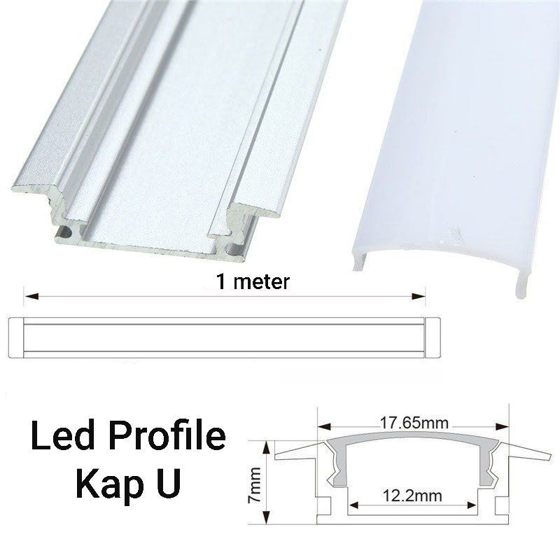 Jual Housing Led Strip Aluminium Cover Dove Rel Lampu 1 Meter | Shopee ...