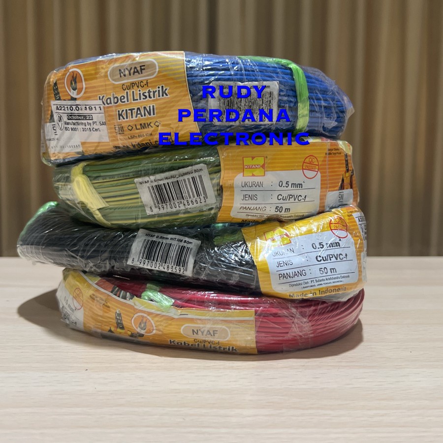 Jual KABEL LISTRIK SERABUT TEMBAGA NYAF LMK SNI 1x0.5 1 x 0.5MM 0.5 MM KITANI | Shopee Indonesia