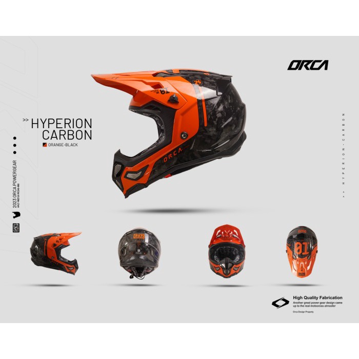 Jual Orca Powergear - HELM CARBON FULL FACE CROSS HYPERION CARBON BLACK ...