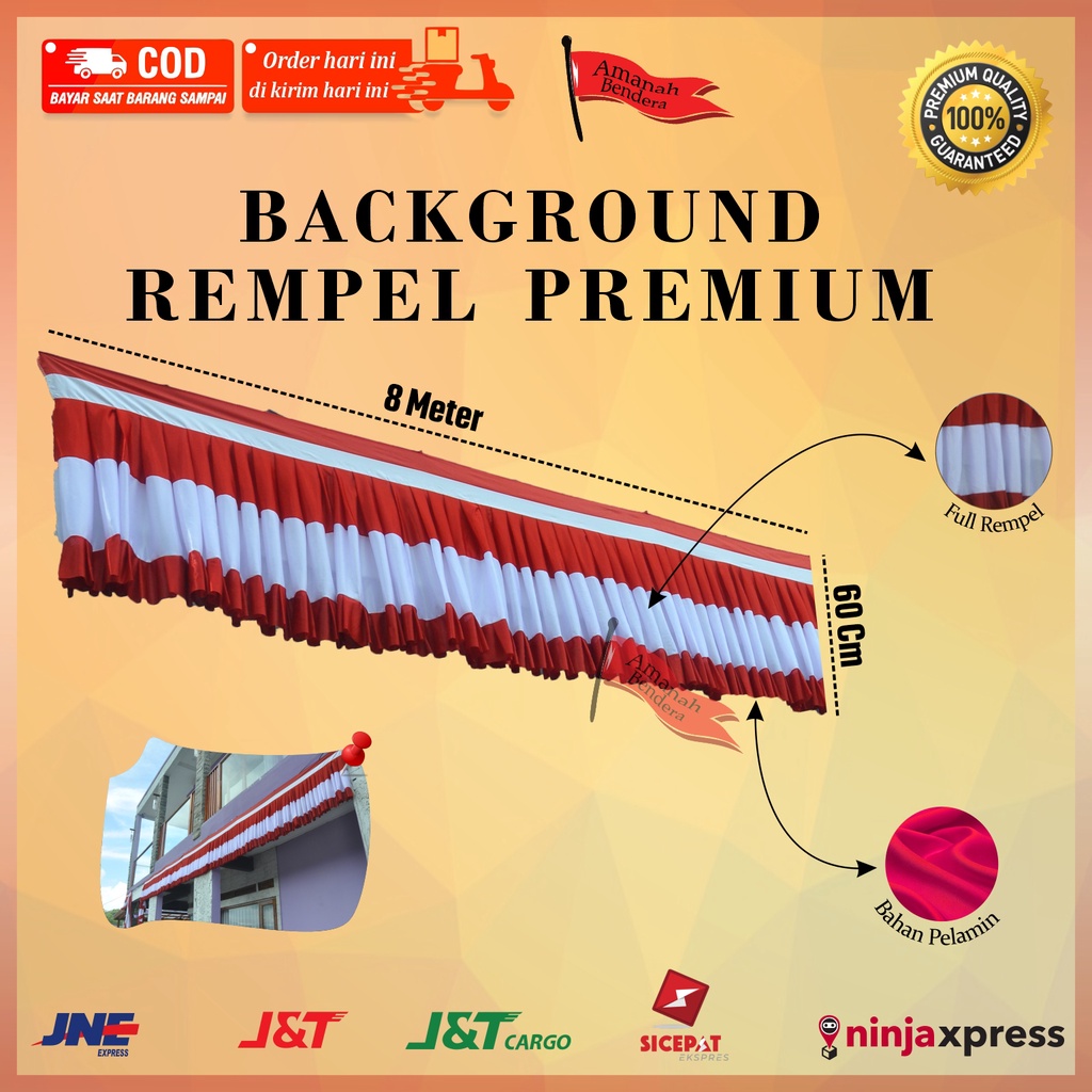 Jual BENDERA BACKGROUND REMPEL PREMIUM (8 METER) | Shopee Indonesia
