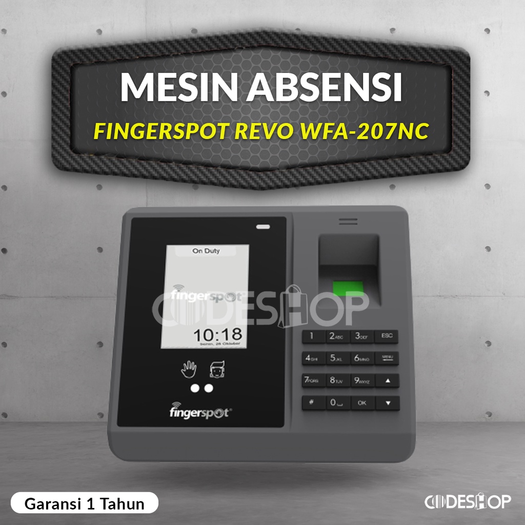 Jual Mesin Absensi Fingerspot Revo WFV-208BNC Scan Wajah Telapak Tangan ...