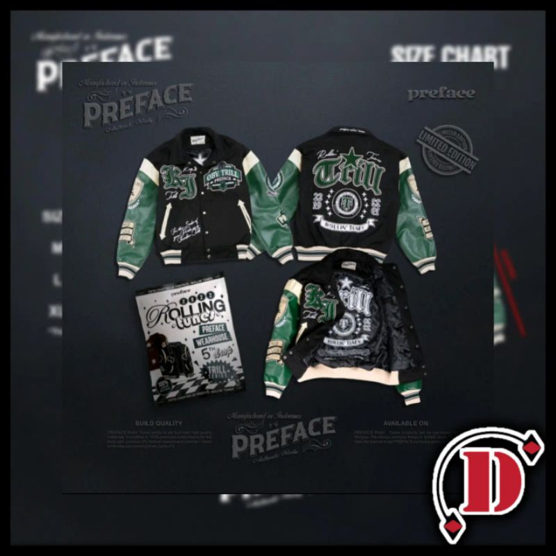 Jual Jaket Varsity Preface Rolling Tunes Pria | Shopee Indonesia