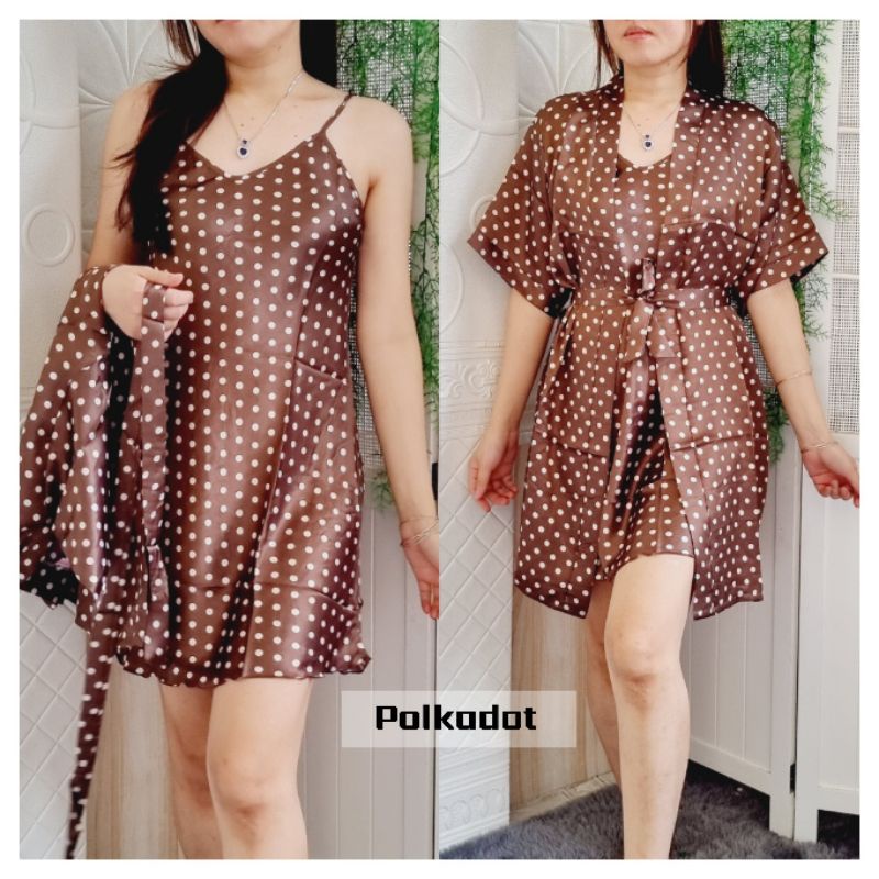 Jual DASTER KIMONO SEXY 2IN1/ DRESS SATIN SATU TALI IMPORT PREMIUM ...