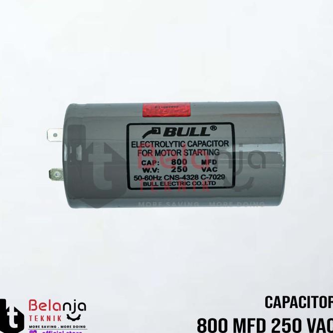 Jual Bull Capacitor 800 Mfd 250 Vac Kapasitor Kondensor Model 2 Kaki 50 ...