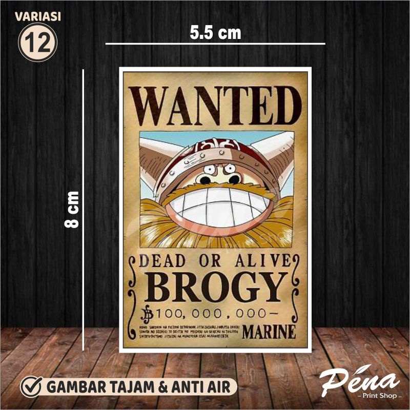 Jual Sticker Stiker One Piece Wanted / Stiker Wanted One Piece / One ...