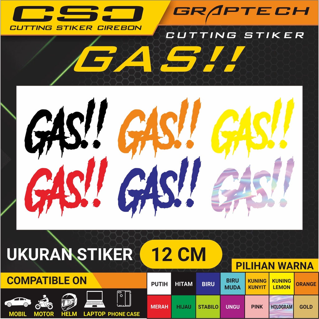 Jual STICKER GAS STICKER MOTOR MOBIL CUTTING | Shopee Indonesia
