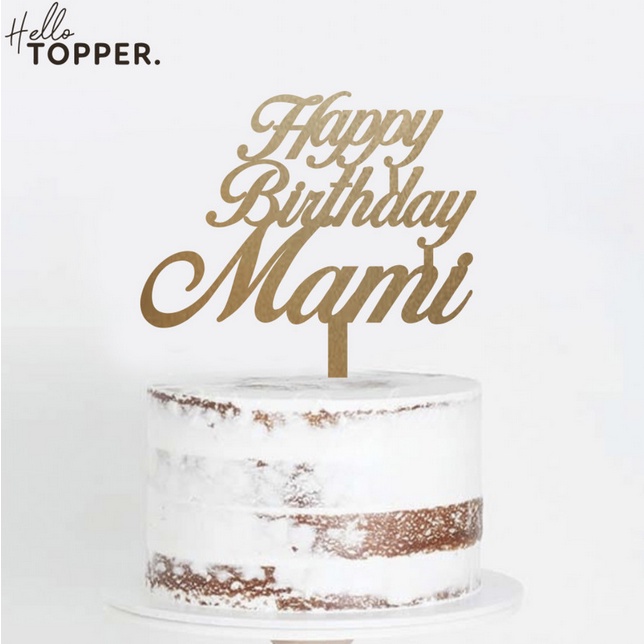 Jual Cake Topper Akrilik Custom Nama Caketopper Tancapan Kue Happy ...