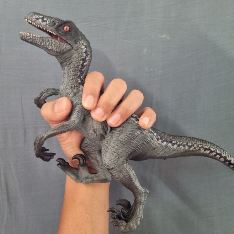 Jual Dinosaurus Velociraptor Blue Figure Raptor Jurassic Park PVC 39cm ...