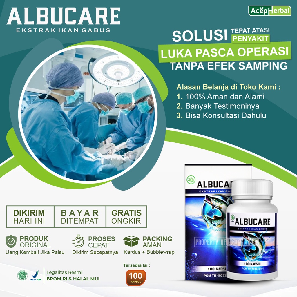 Jual Obat Pengering Luka Pasca Operasi Sesar Luka Kuret Mencegah Pendarahan Luka Basah Albucare ...
