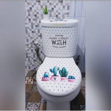 Jual STICKER KLOSET DUDUK FULL BODY MOTIF CACTUS POLKA - STIKER TOILET ...