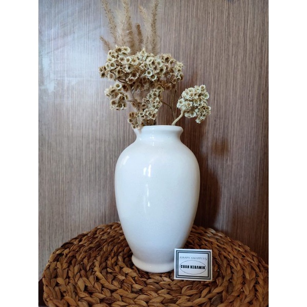 Jual VAS BUNGA KERAMIK GUCI POLOS | Shopee Indonesia